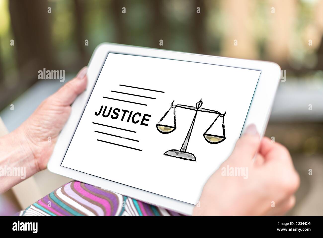 Female hand holding scale justice hi-res stock photography and images ...