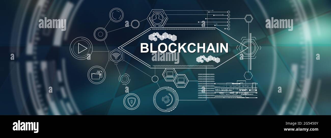 Illustration of a blockchain concept Stock Photo - Alamy