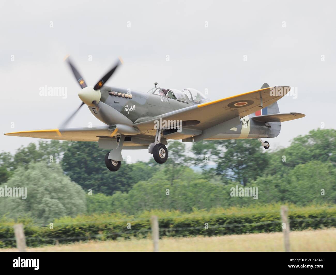 Headcorn, Kent, UK. 25th June, 2021. Two Spitfires seen at the Battle ...