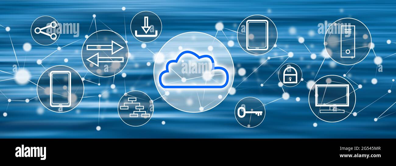 Illustration of a cloud computing concept Stock Photo - Alamy