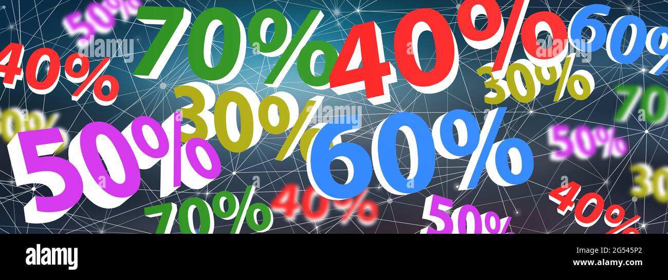 Illustration of a percent discount concept Stock Photo - Alamy