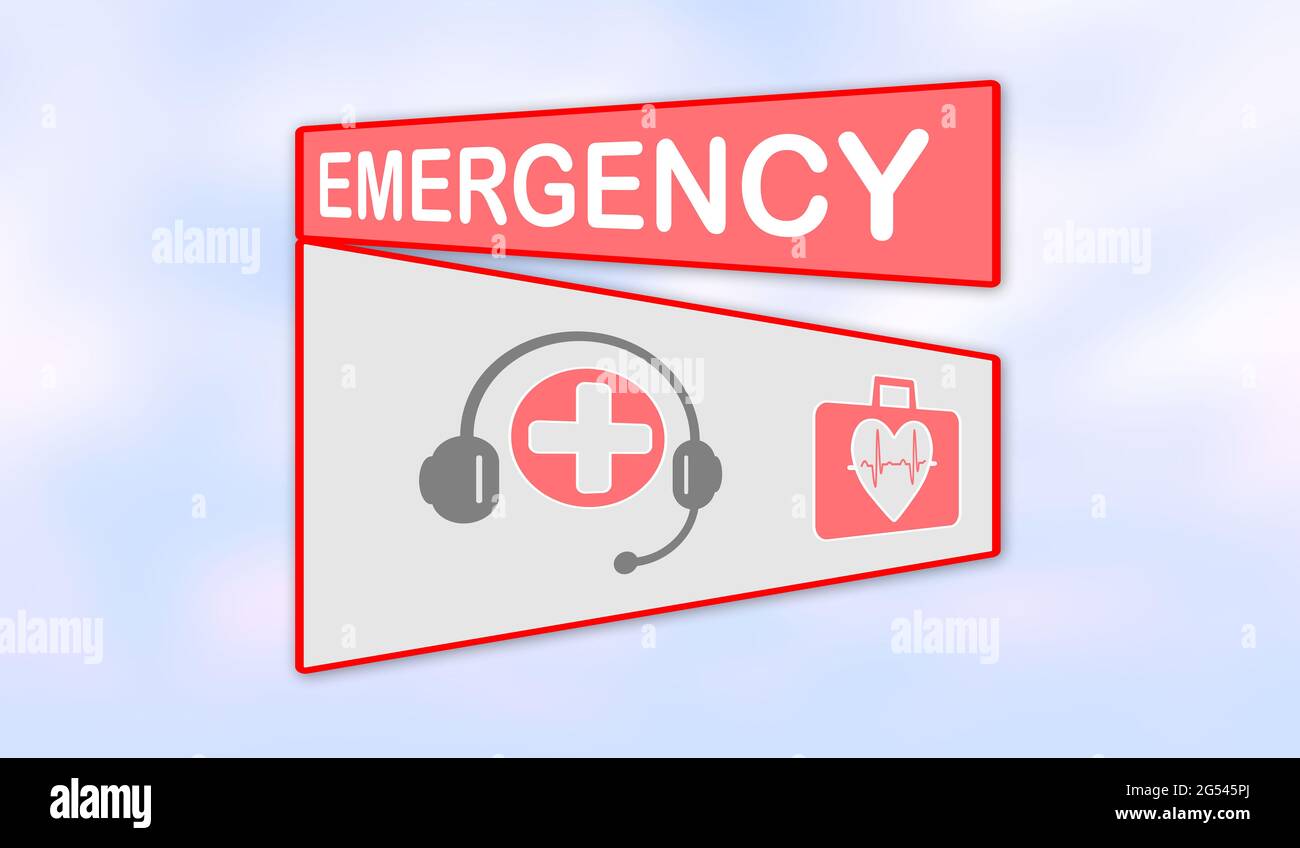 Illustration of an emergency concept Stock Photo - Alamy