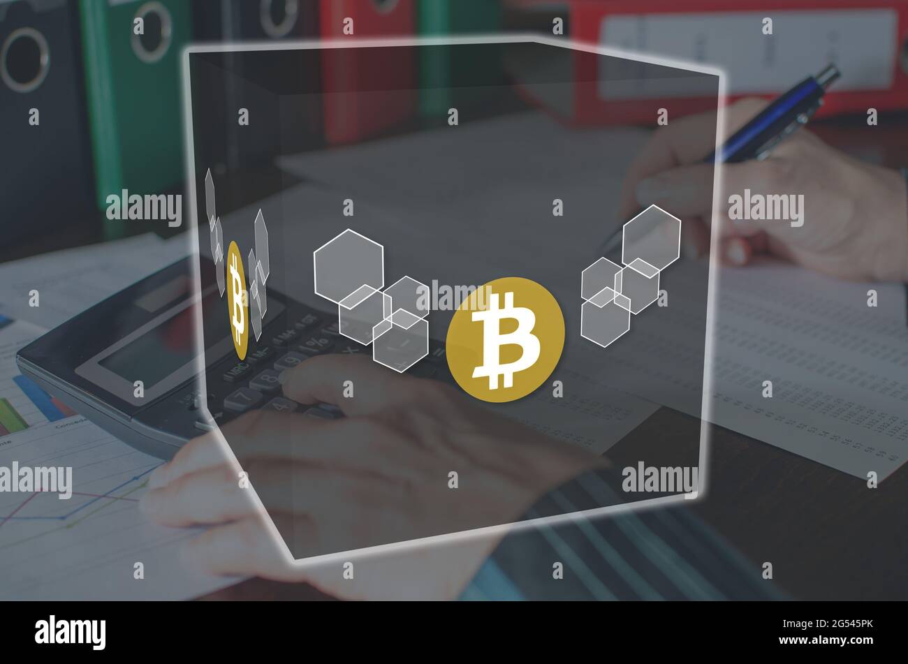 Bitcoin concept illustrated by a picture on background Stock Photo - Alamy