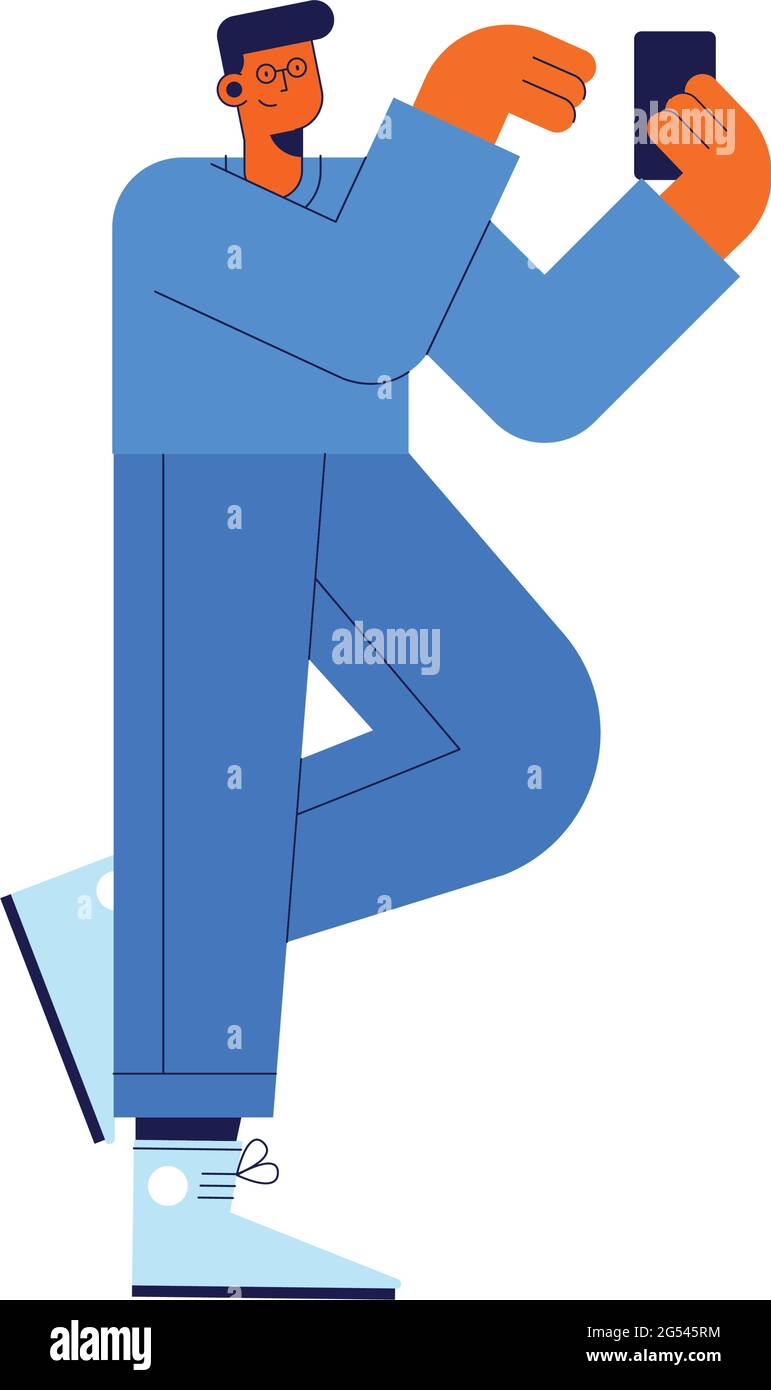 Man avatar smartphone person Stock Vector Images - Alamy