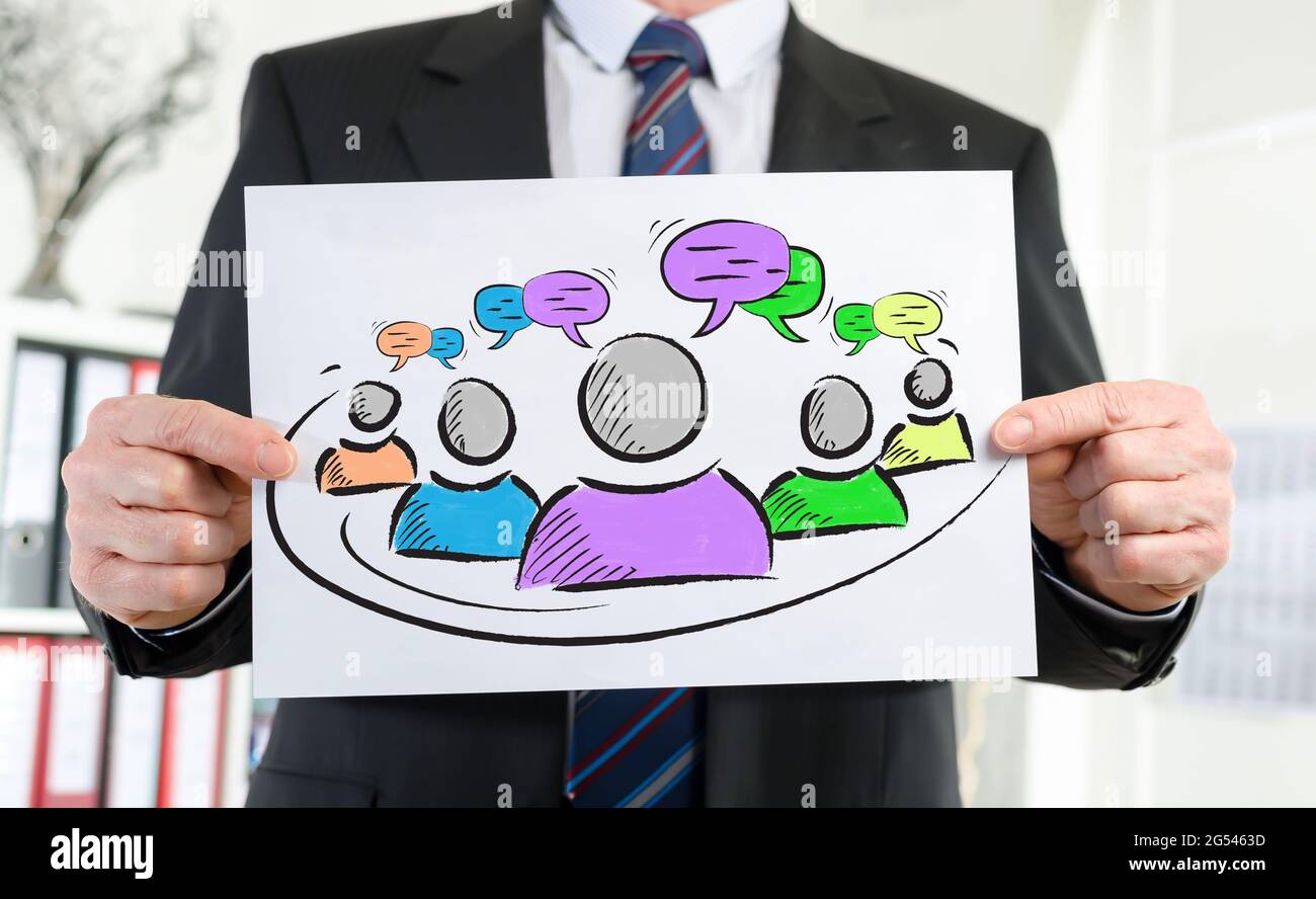 Paper showing leadership concept held by a businessman Stock Photo - Alamy