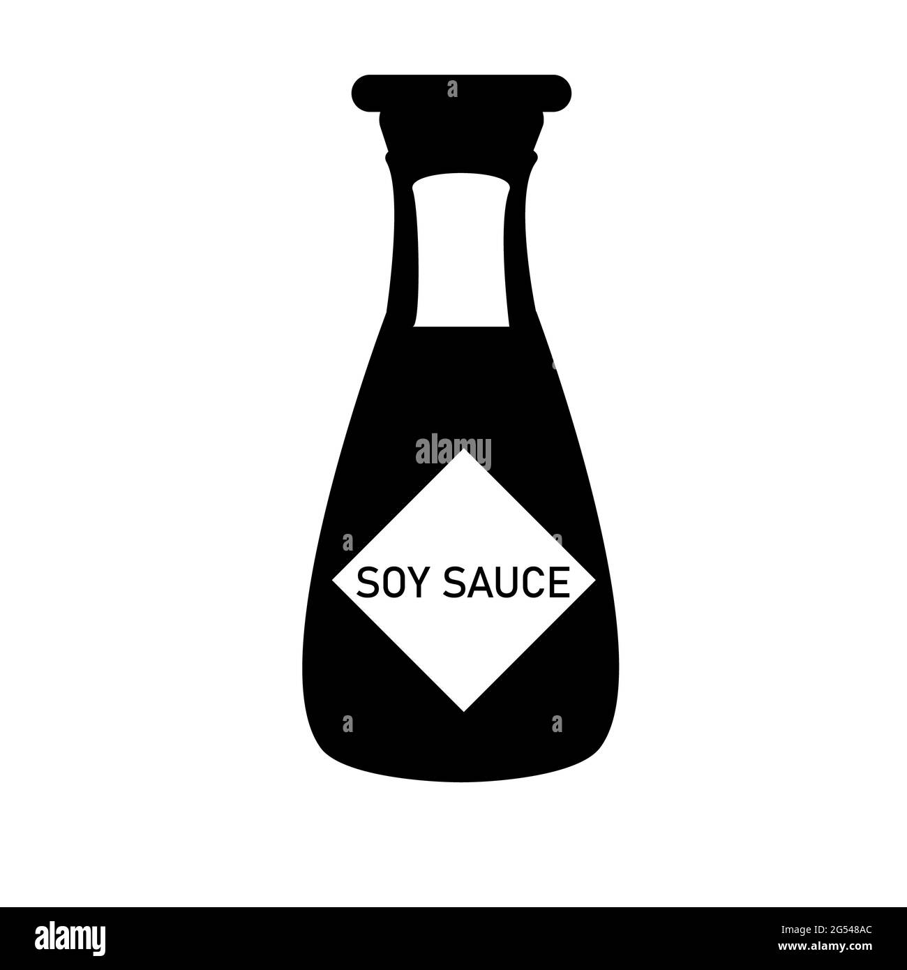 soy sauce glass bottle on white background. soy sauce bottle sign. soy ...