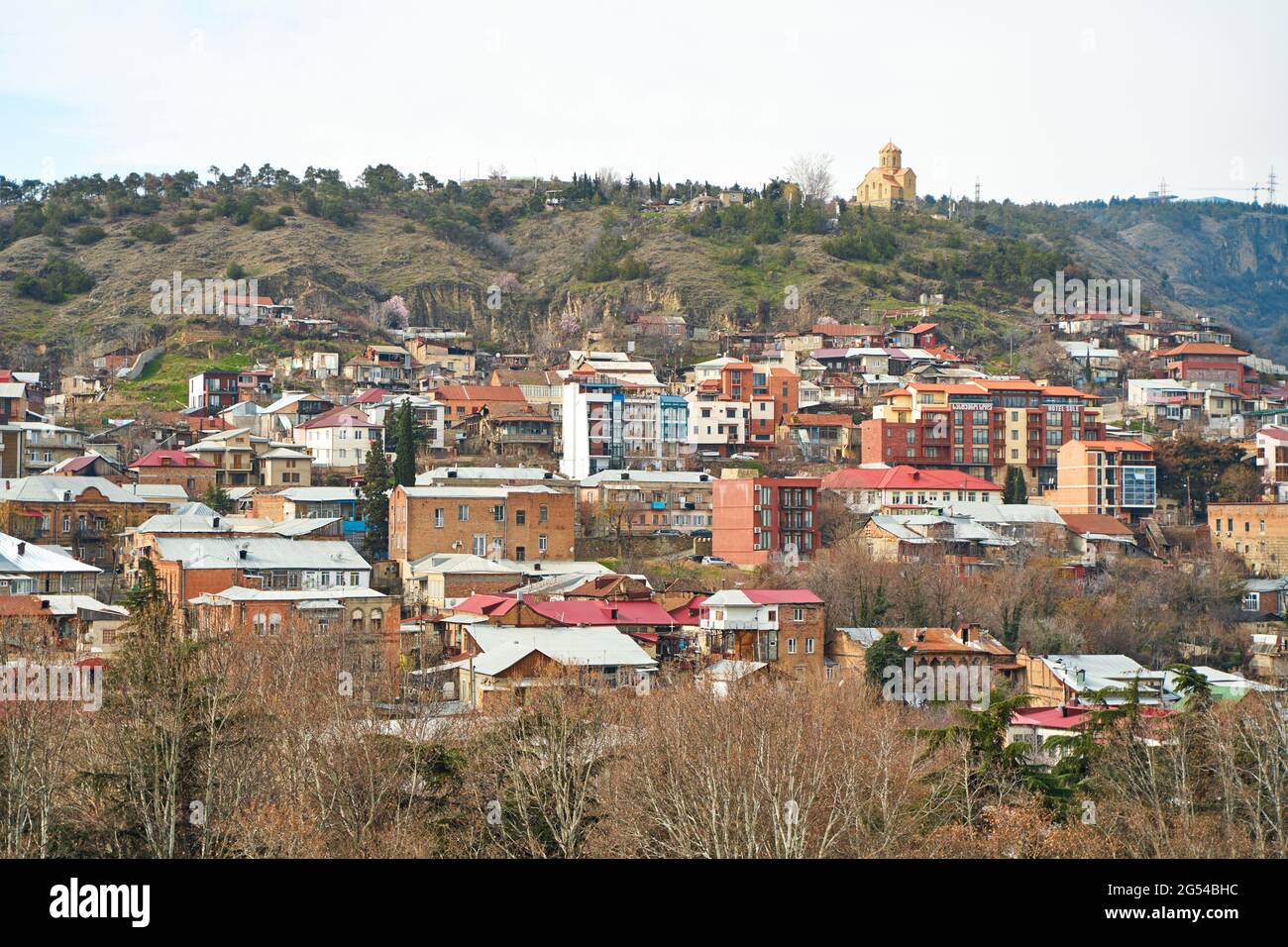 City landscape, architecture of Tbilisi. The capital of Georgia. Big ...