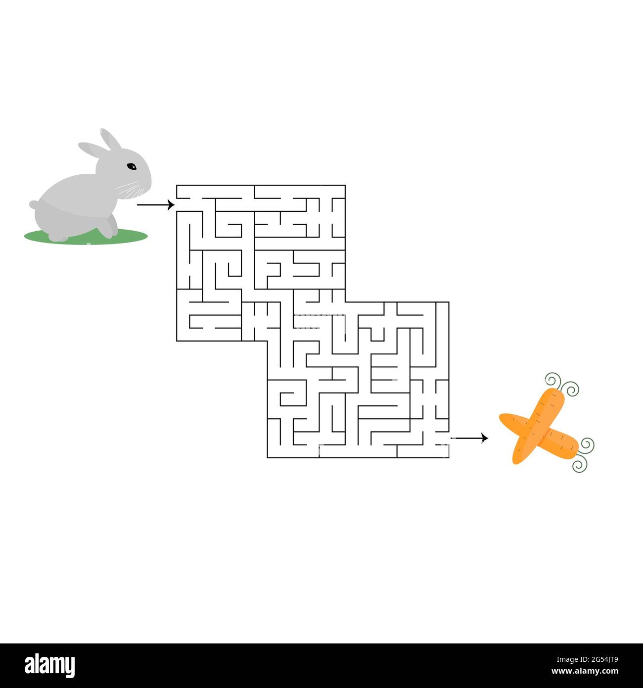 Labirint with rabbit and carrot for kids game activities vector ...