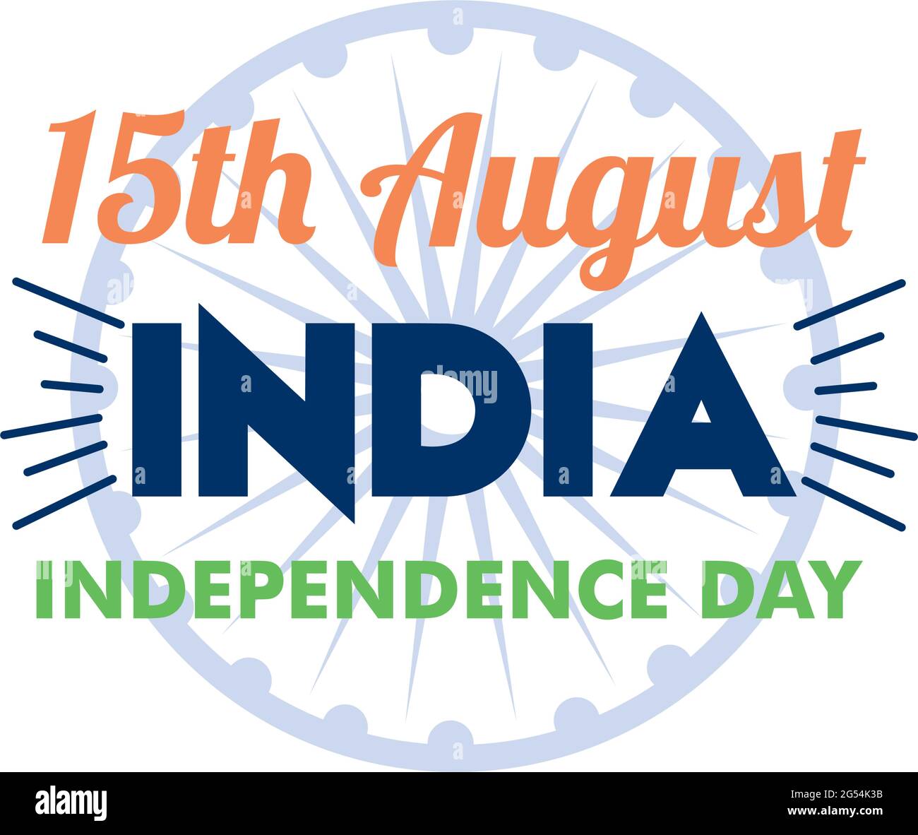 india independence day 15th august card on white background Stock ...