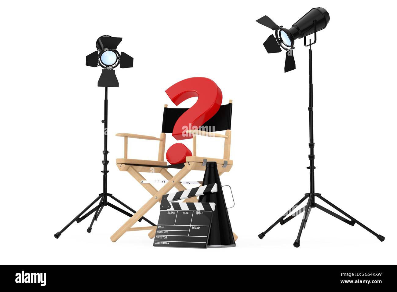 Cinema Industry Concept. Director Chair, Movie Clapper and Spotlights ...