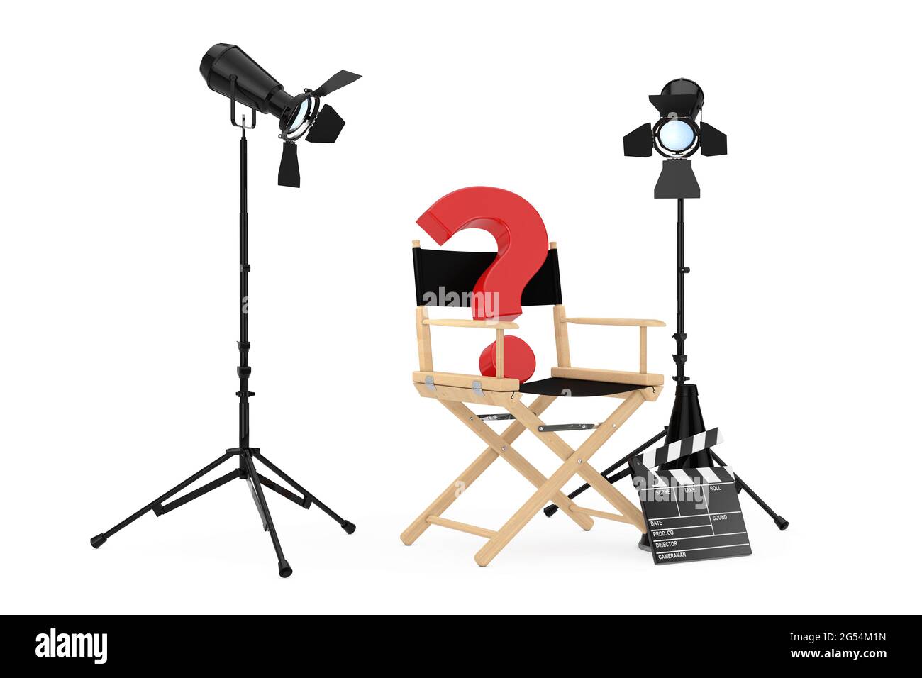 Cinema Industry Concept. Director Chair, Movie Clapper and Spotlights ...