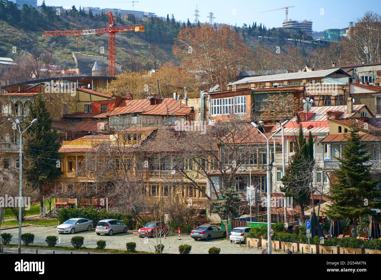 City landscape, architecture of the old cozy city of Tbilisi Stock ...