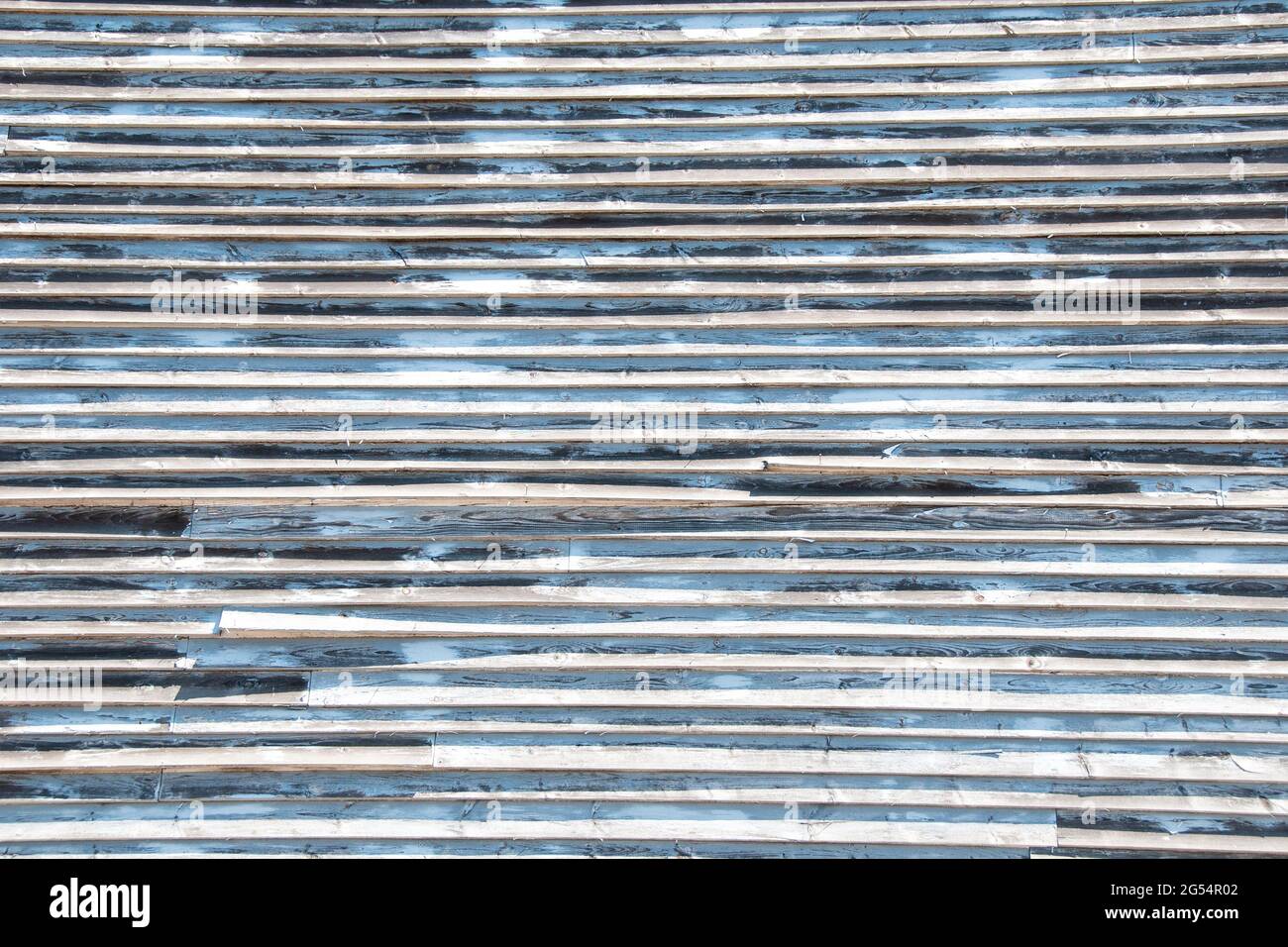 Pattern created by weathered wooden horizontal slats in building Stock ...