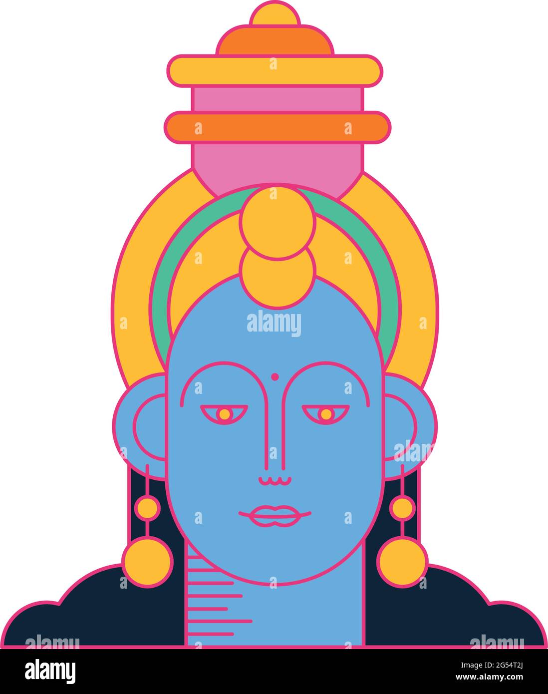Indian krishna on white background Stock Vector Image & Art - Alamy