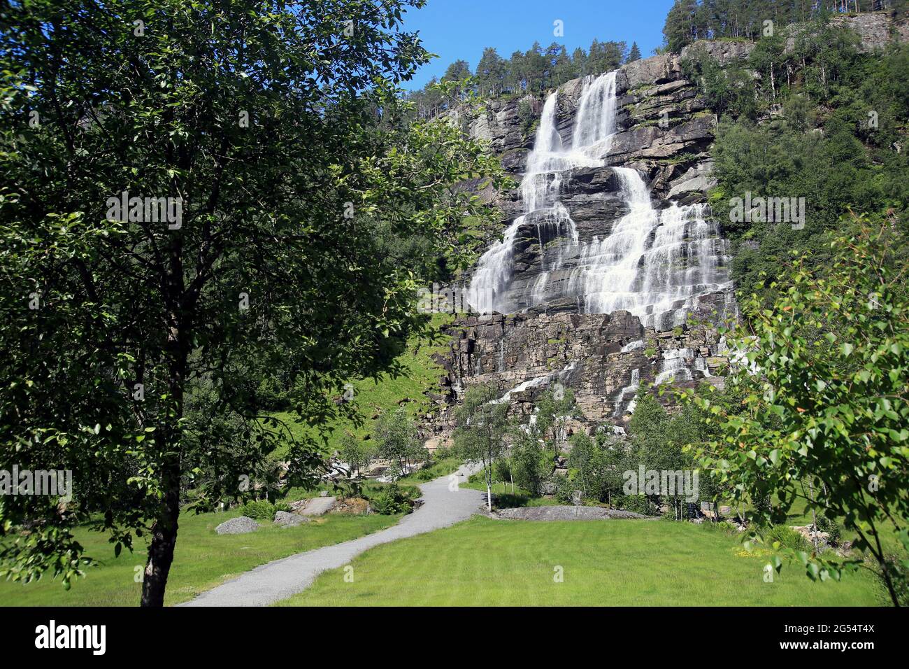 Tvindefoss waterfall, Voss, Western Norway Stock Photo - Alamy