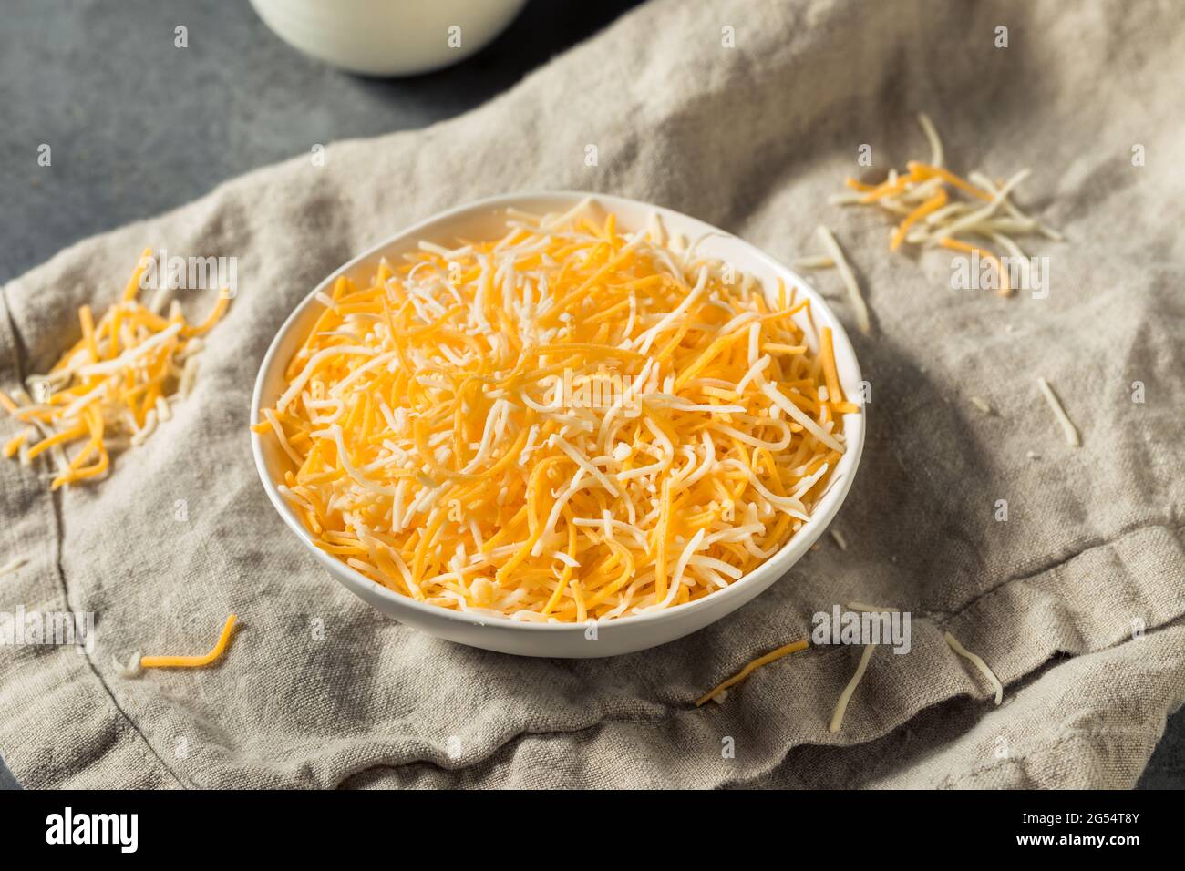 Bright shredded cheddar cheese hi-res stock photography and images - Alamy