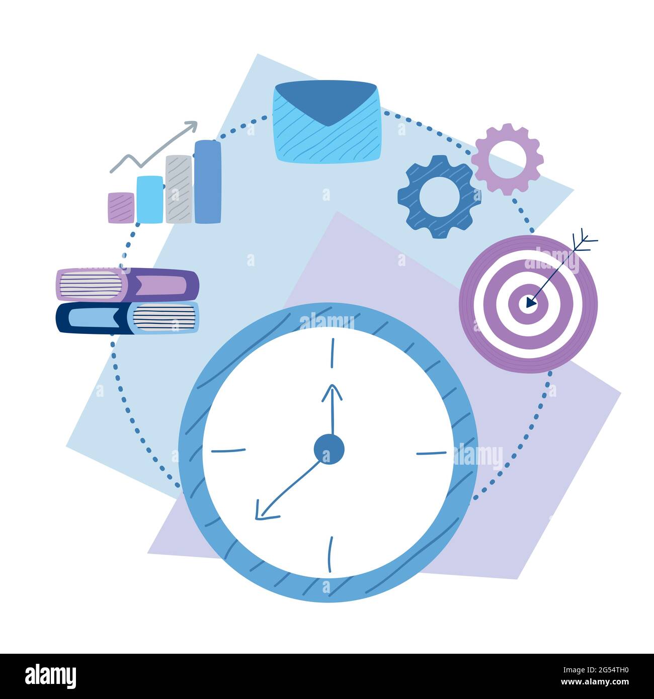 Clock with office and business icon set Stock Vector Image & Art - Alamy
