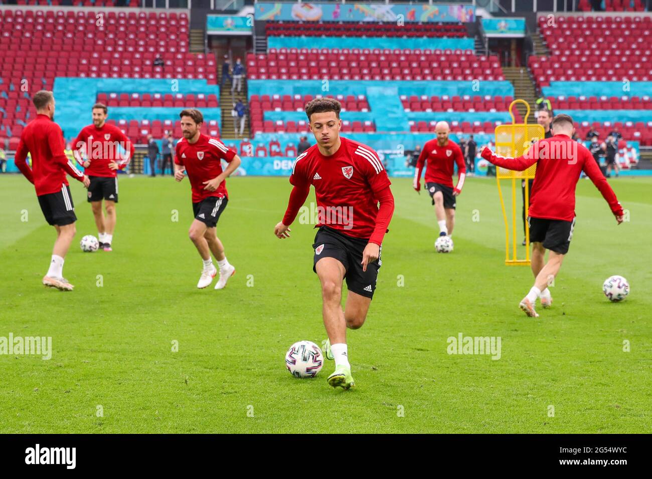 Wales' Ethan Ampadu during the training session at the Johan Cruijff ...