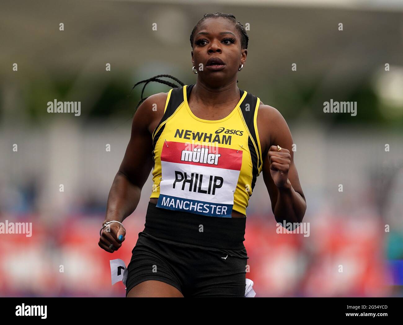 Asha Philip during the women's 100m heats during day one of the Muller ...