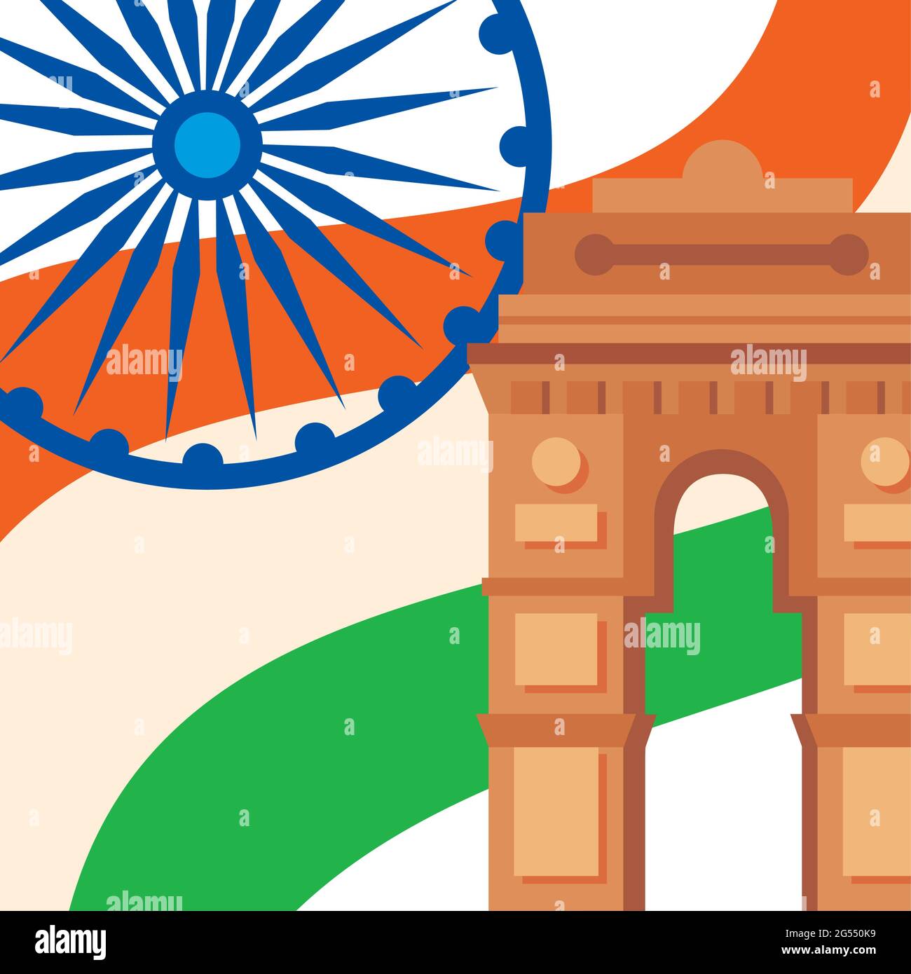india independence day poster with gate and ashoka chakra Stock Vector ...
