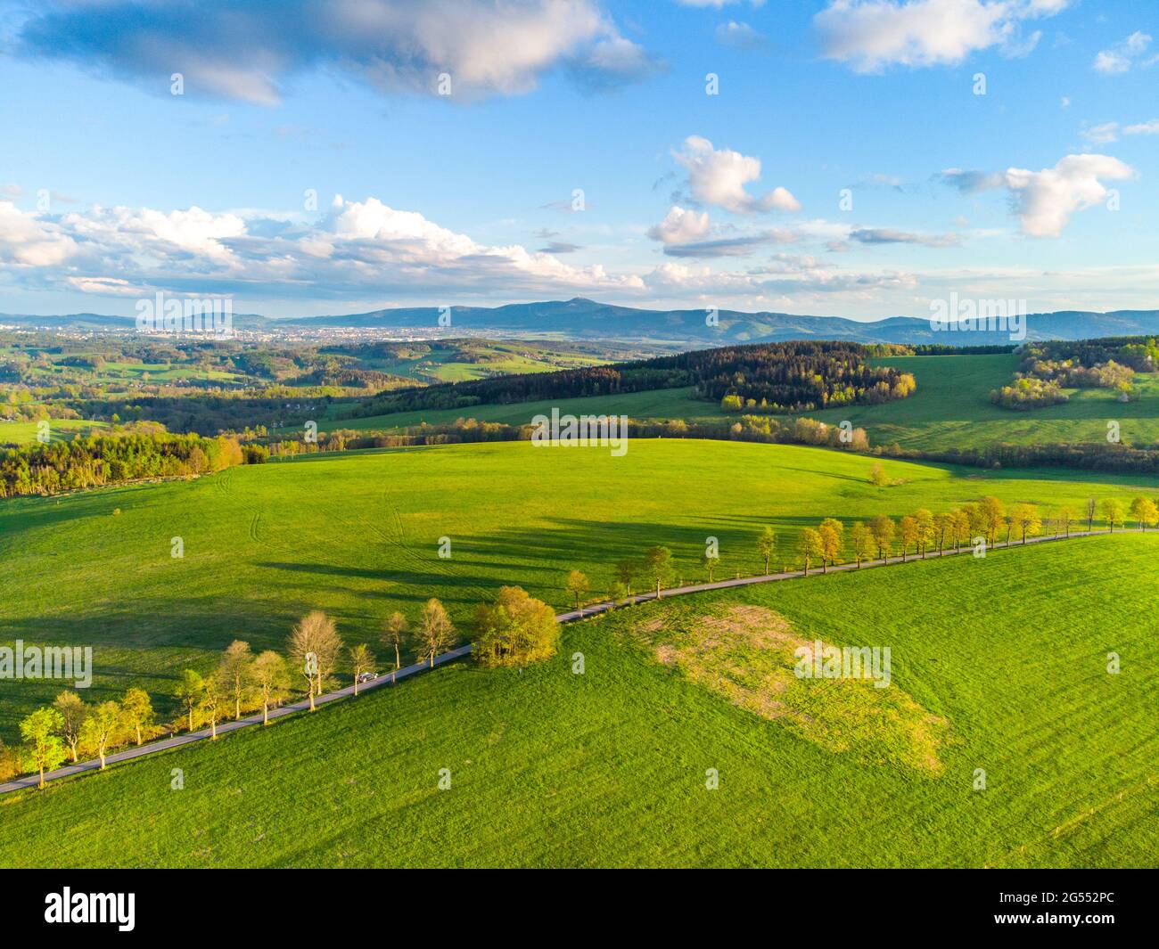 Drone view spring hilly hi-res stock photography and images - Alamy