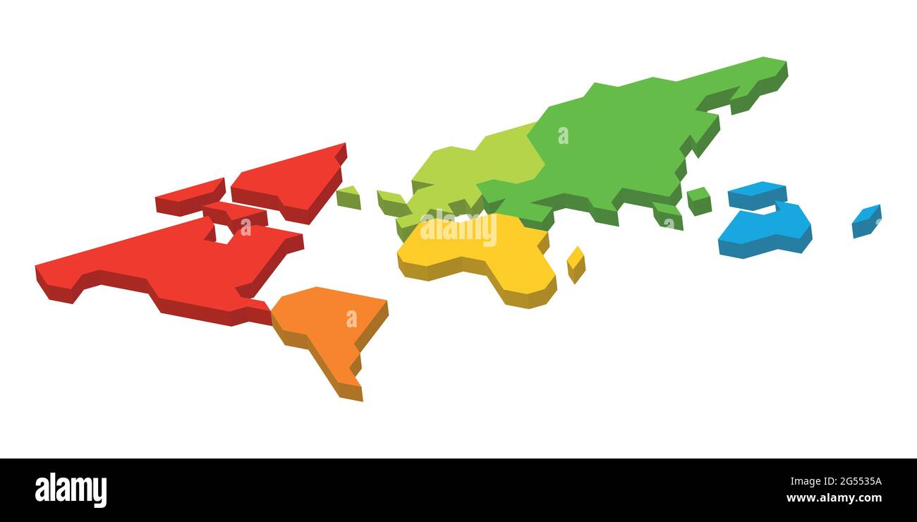 Three dimensional green world map Stock Vector Images - Alamy