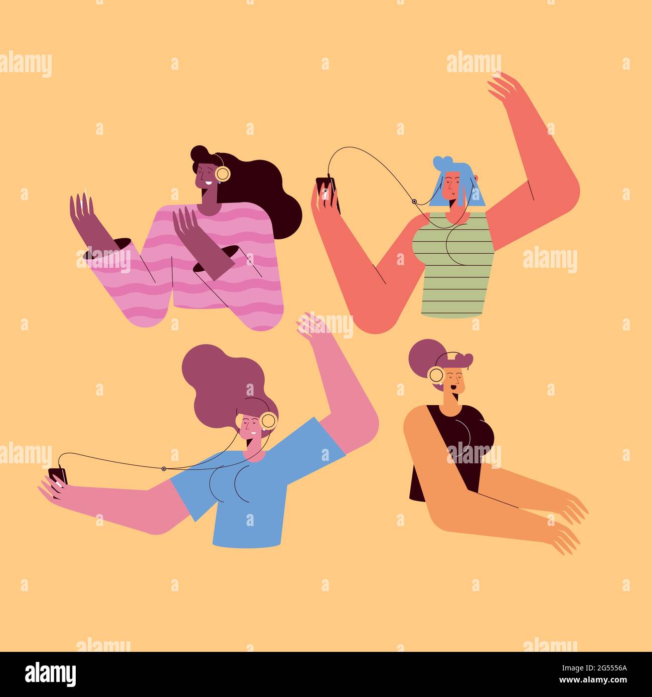 Musical the girls Stock Vector Images - Alamy