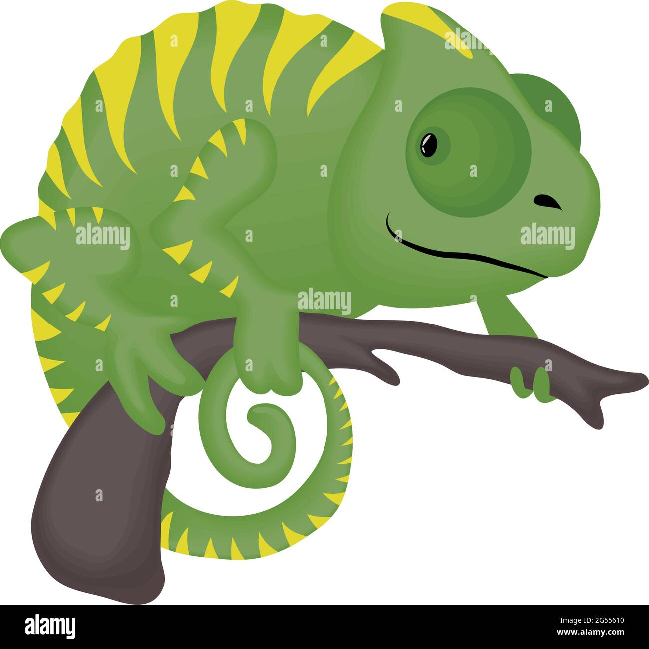 Cute chameleon cartoon on white background Stock Vector Image & Art - Alamy