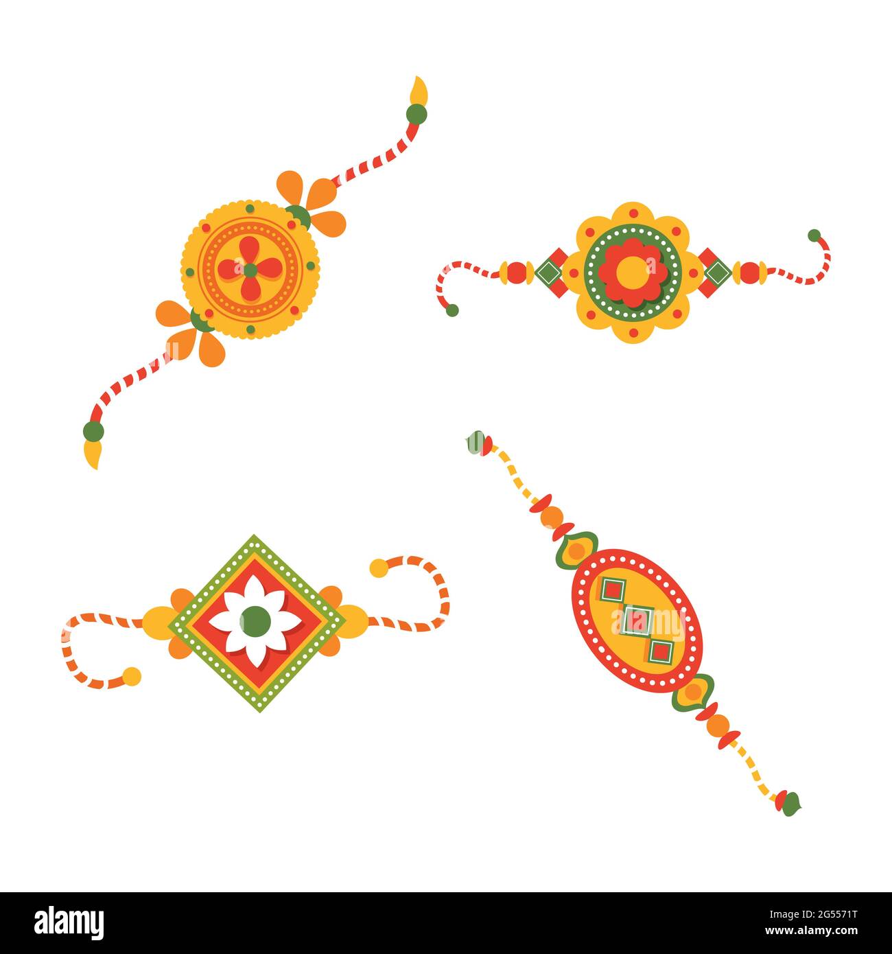 Raksha bandhan icon set on white background Stock Vector Image & Art ...