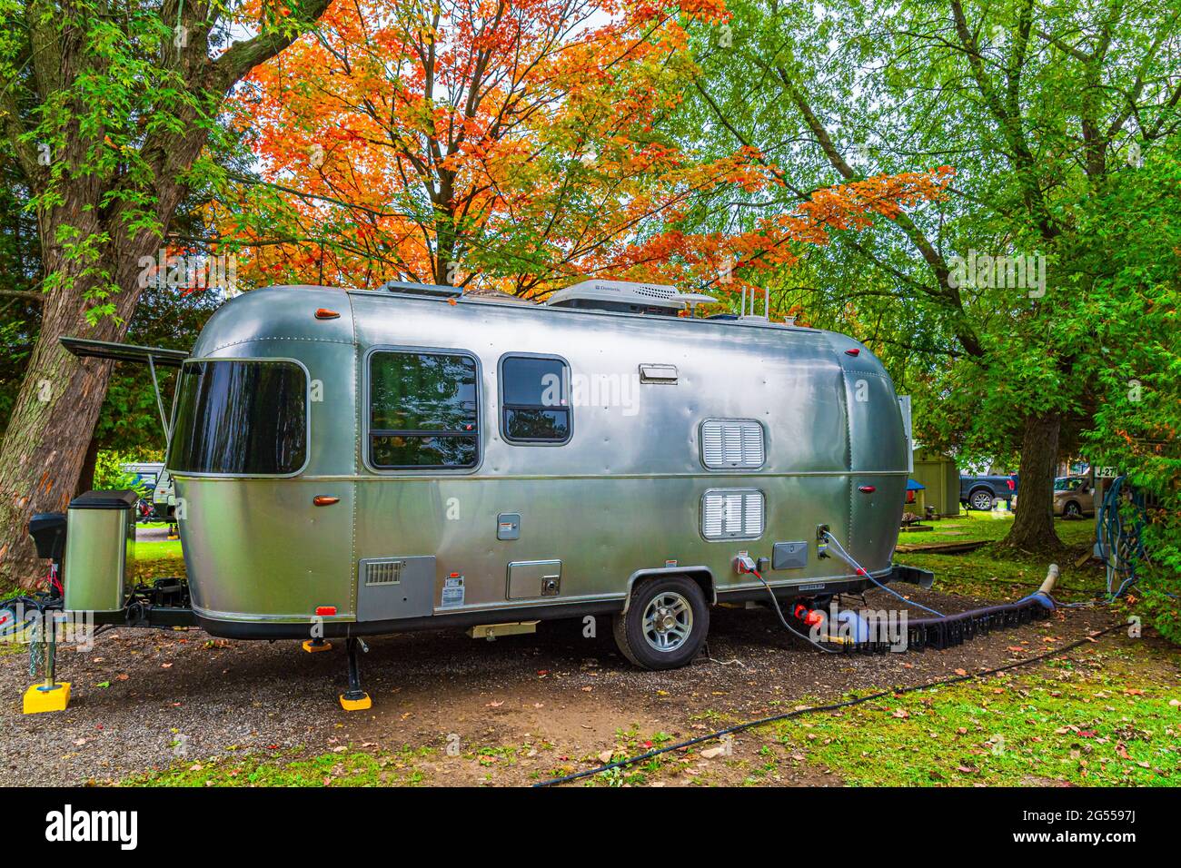 Vintage Classic Silver Bullet Recreational Vehicle Stock Photo - Alamy