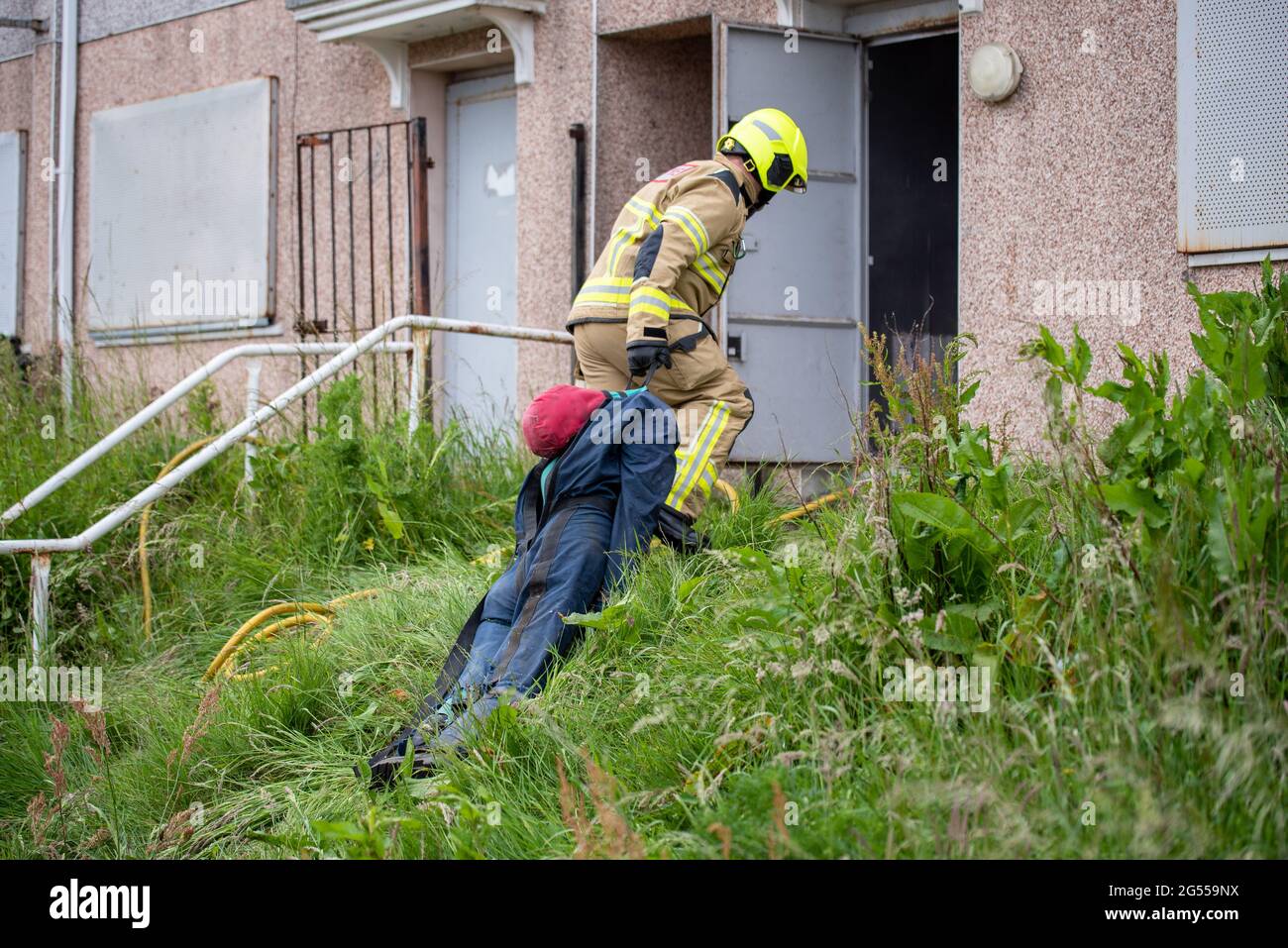Fireman in South Wales Fire and Rescue service brigade. United Kingdom ...