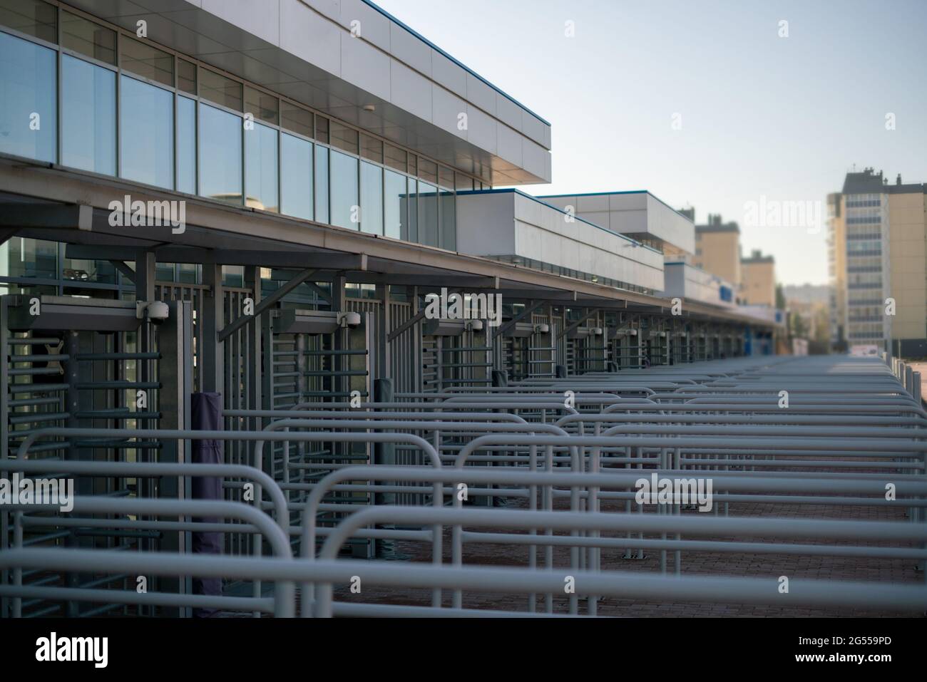 Metal security gate football stadium hi-res stock photography and ...