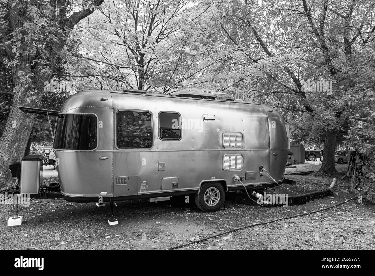 Vintage Classic Silver Bullet Recreational Vehicle Stock Photo - Alamy