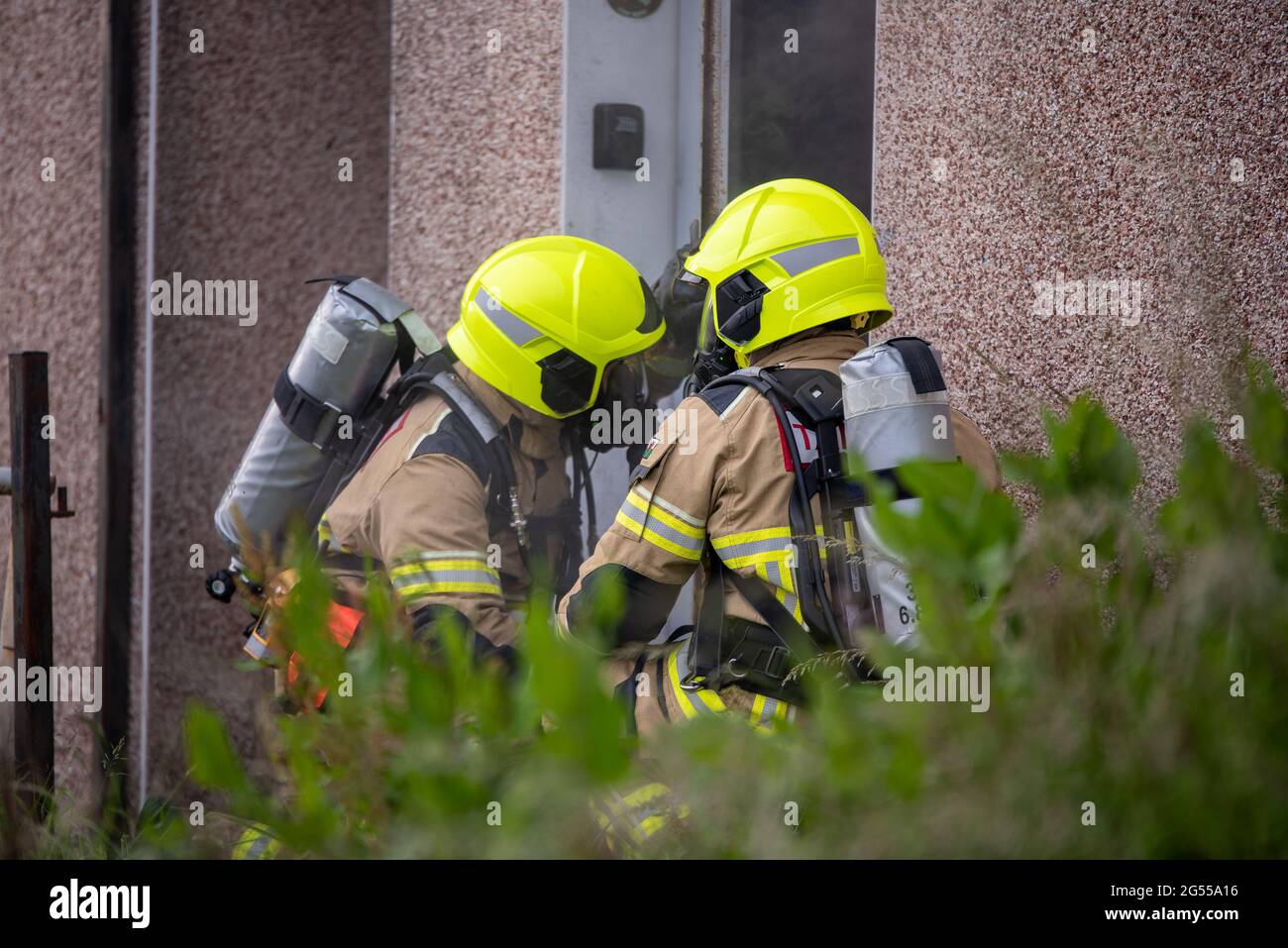 Fireman in South Wales Fire and Rescue service brigade. United Kingdom ...
