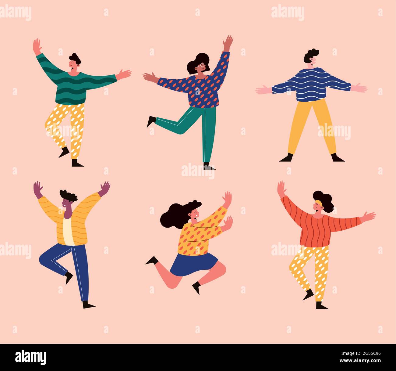 Portrait girl on pink Stock Vector Images - Alamy