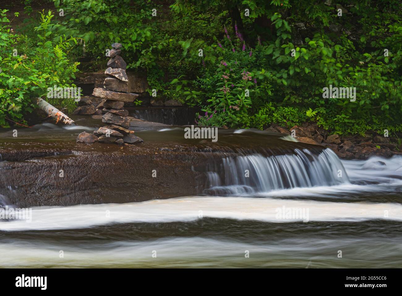 Furnace Falls Kinmount Ontario Canada on misty morning Stock Photo - Alamy