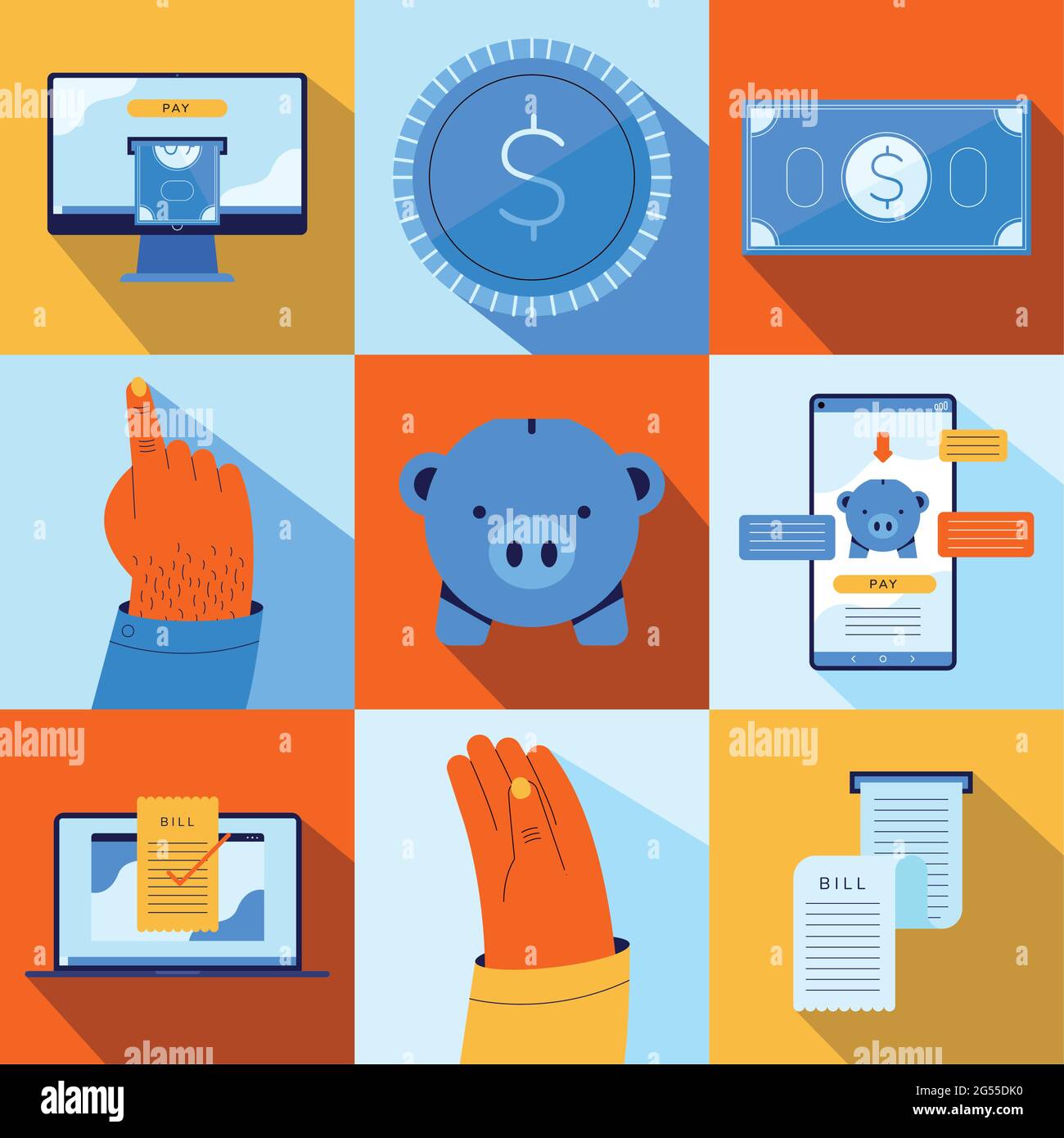 Online payments and money symbol collection Stock Vector Image & Art ...