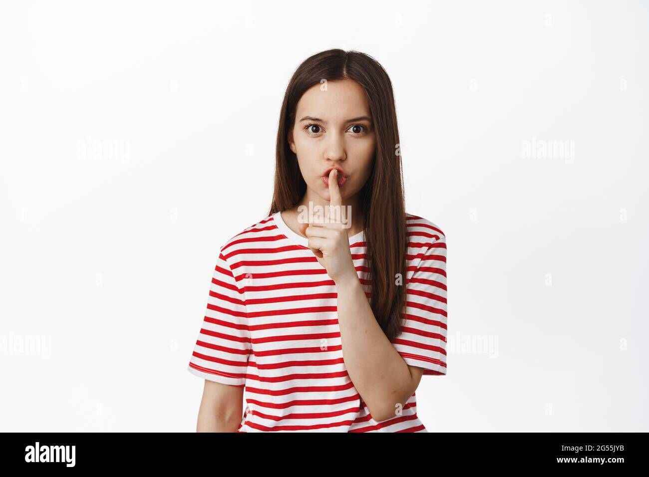 Woman hushing hi-res stock photography and images - Alamy