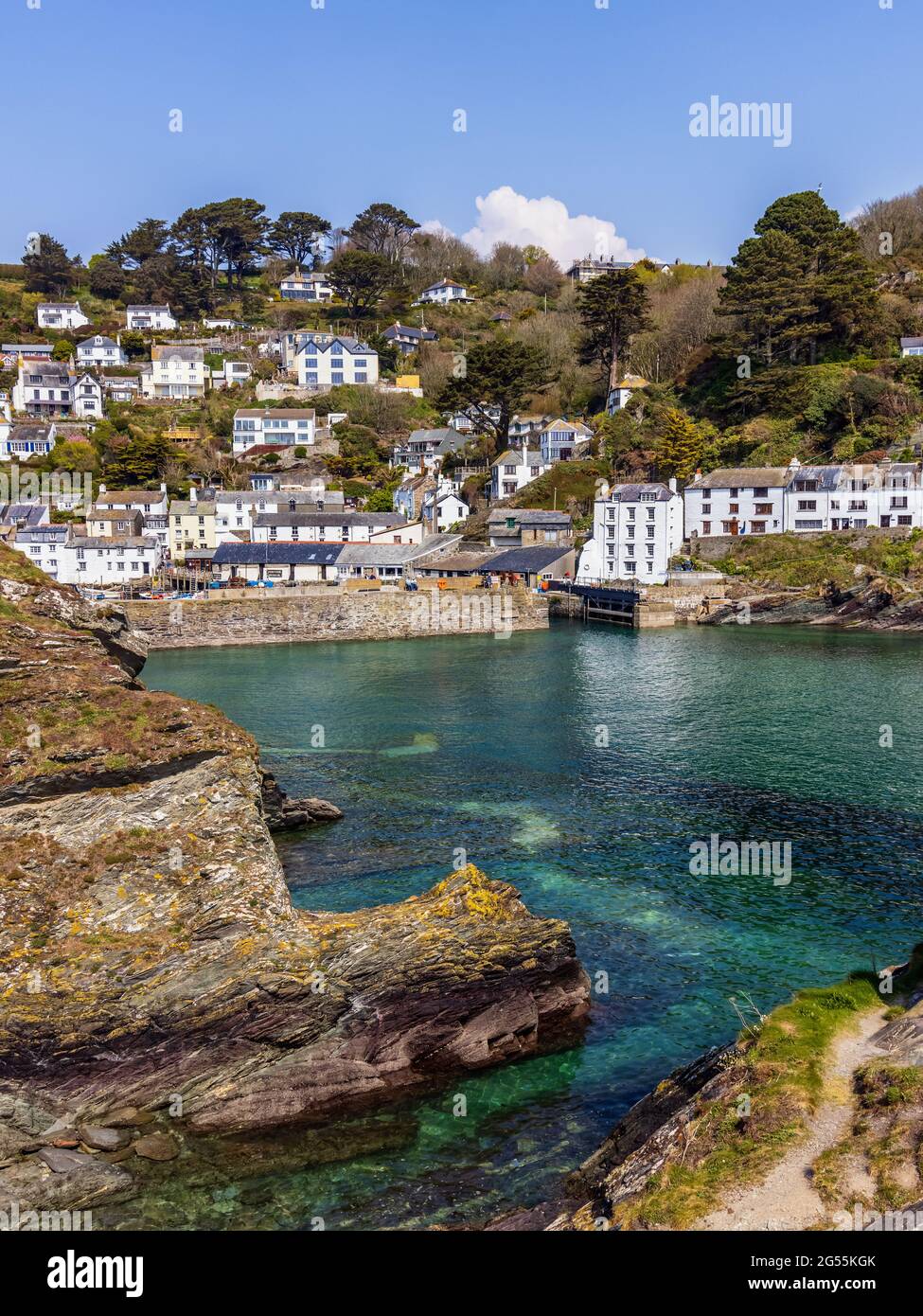 The charming and picturesque fishing village of Polperro in south east ...