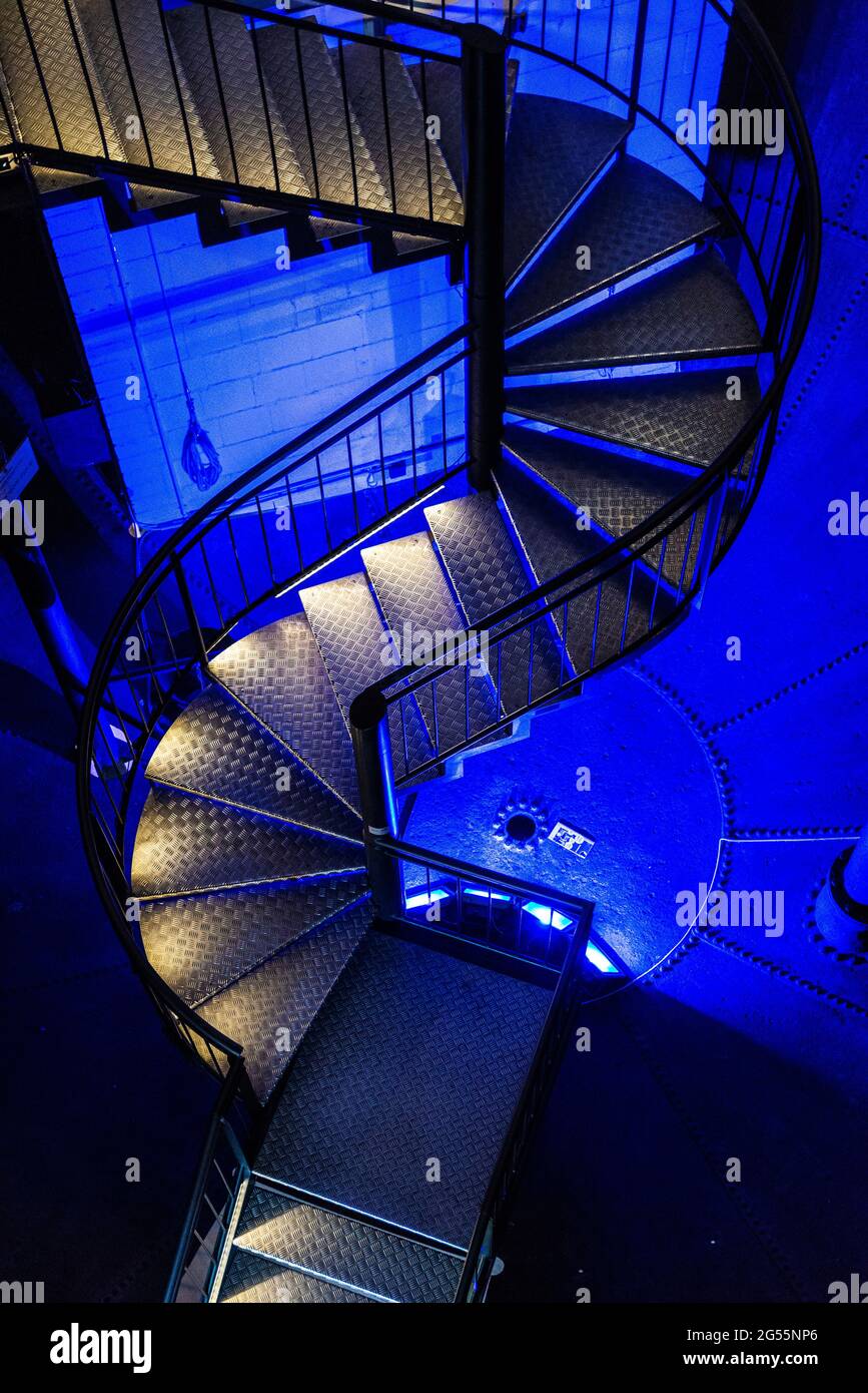 Staircase inside of the Lüneburg Water Tower in the old town of ...