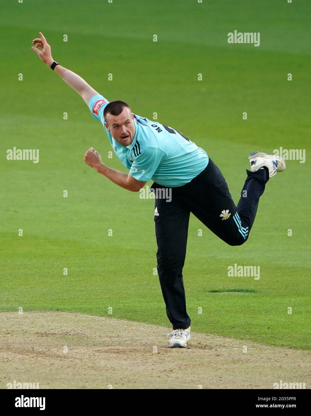Surrey's Dan Moriarty in action during the Vitality Blast T20 match at ...