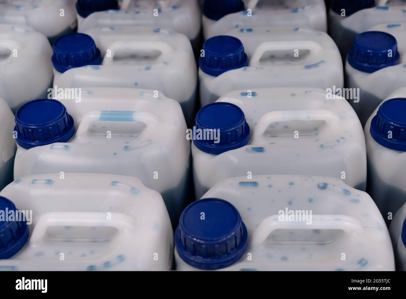 a lot of Professional Liquid Wash Soap Refill light, blue color ...