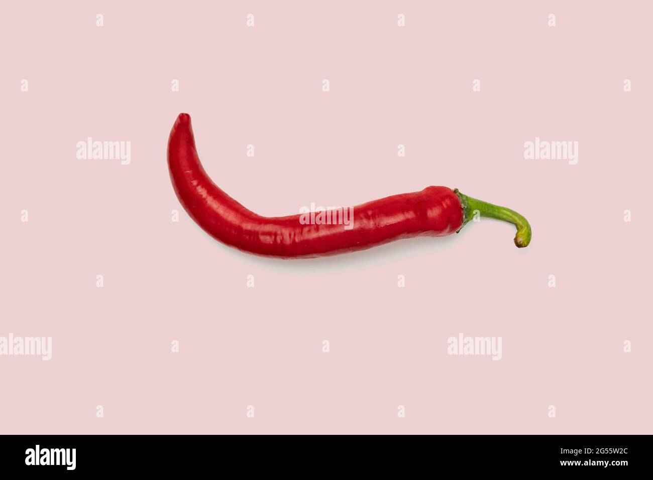 red hot pepper flat lay isolate on the flat surface, minimalist concept ...