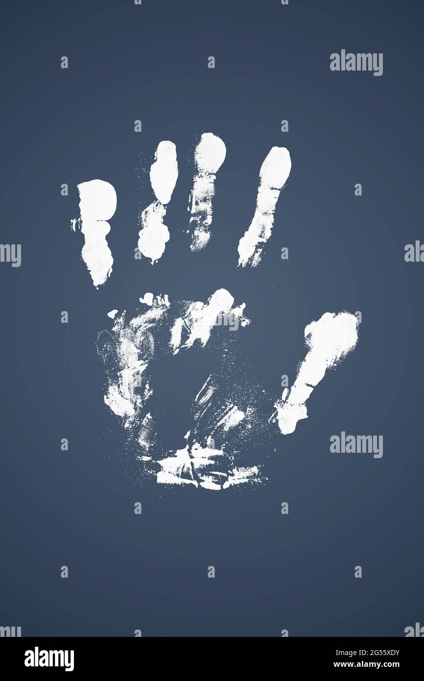 human palm hand print isolated, high detailed texture, crime evidence ...
