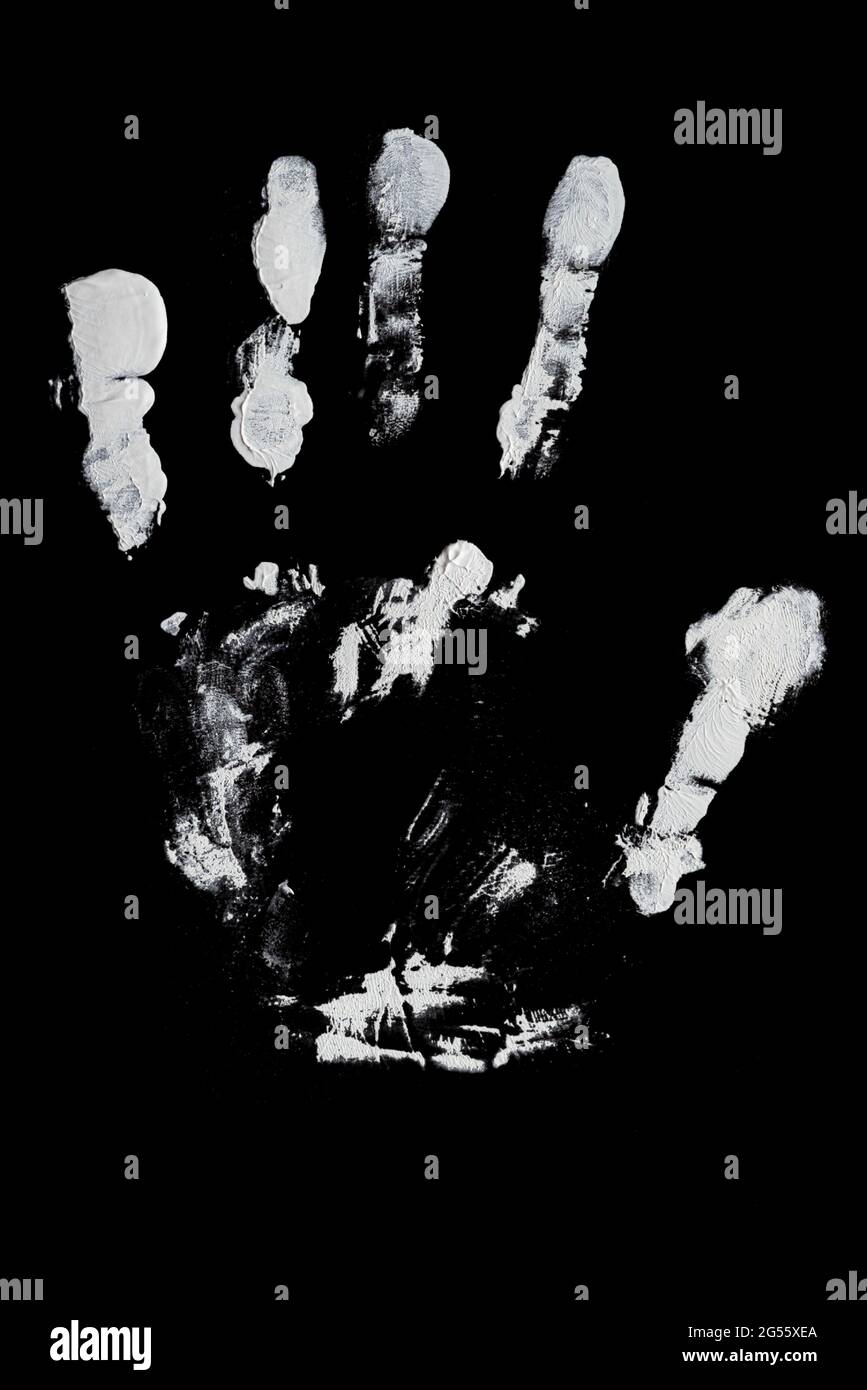 human palm hand print isolated, high detailed texture, crime evidence ...