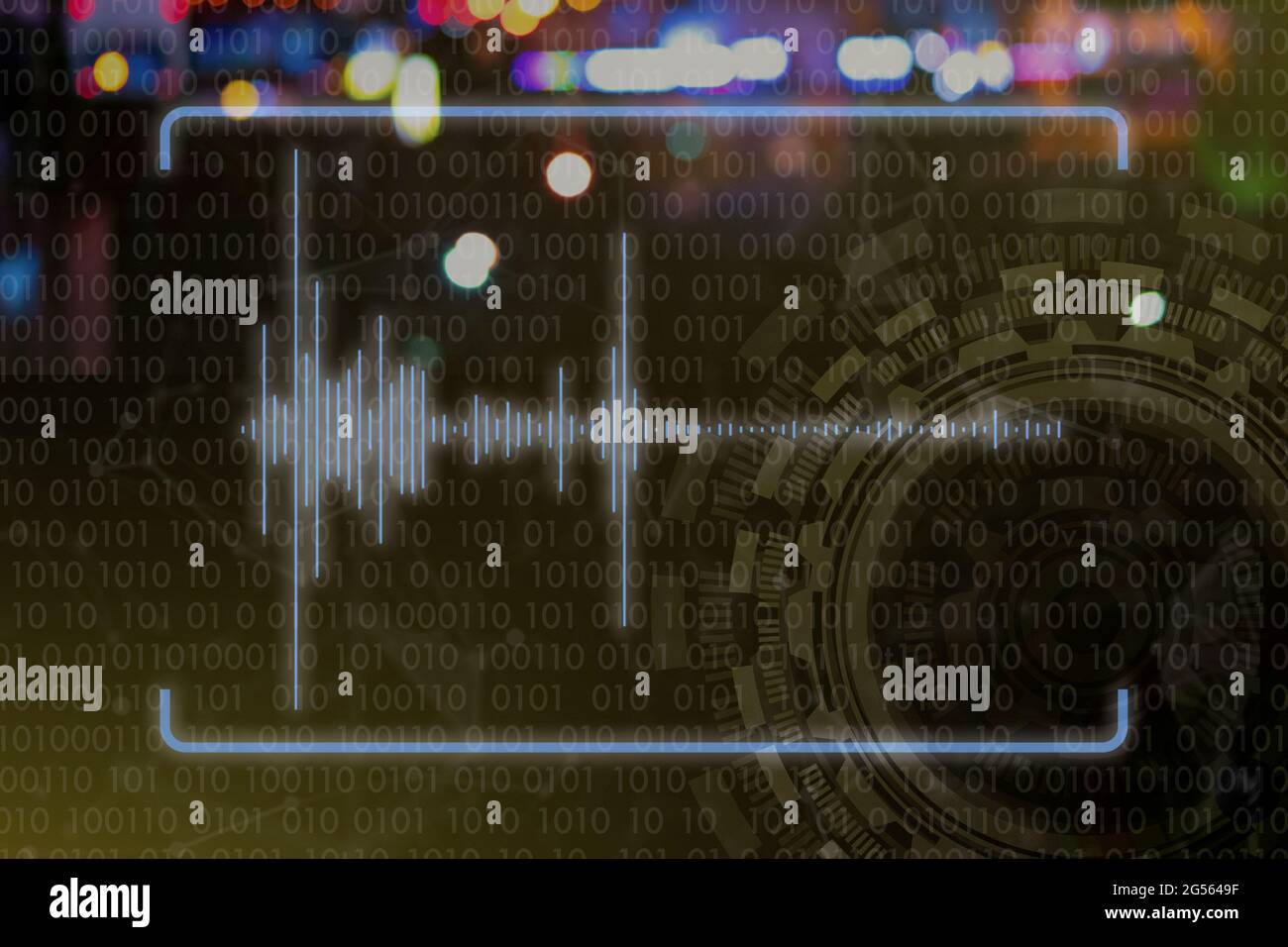 abstract digital audio signal graph spectrum, color technology ...