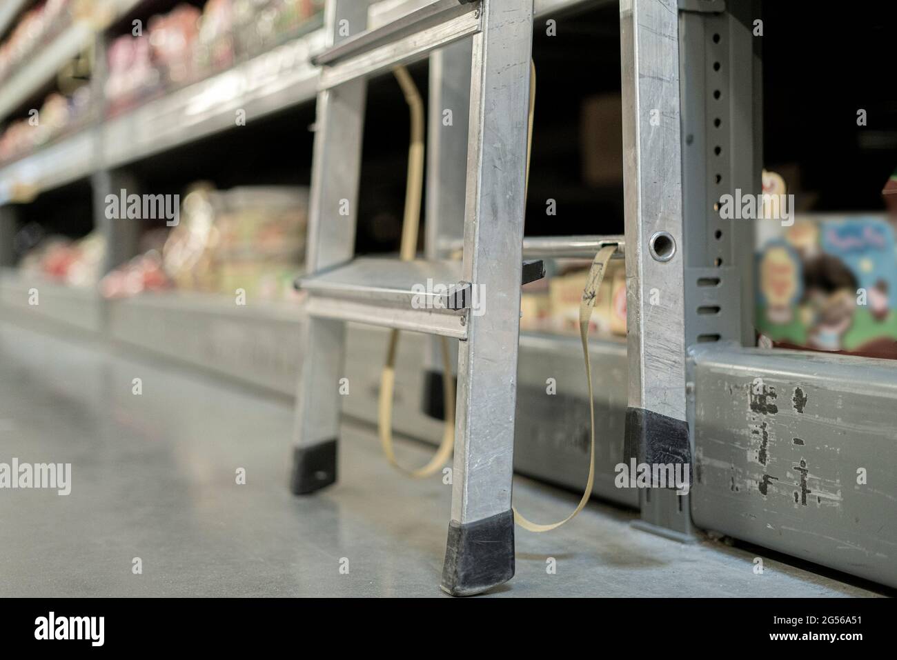 the empty ladder in warehouse, logistics in the factory storage Stock ...