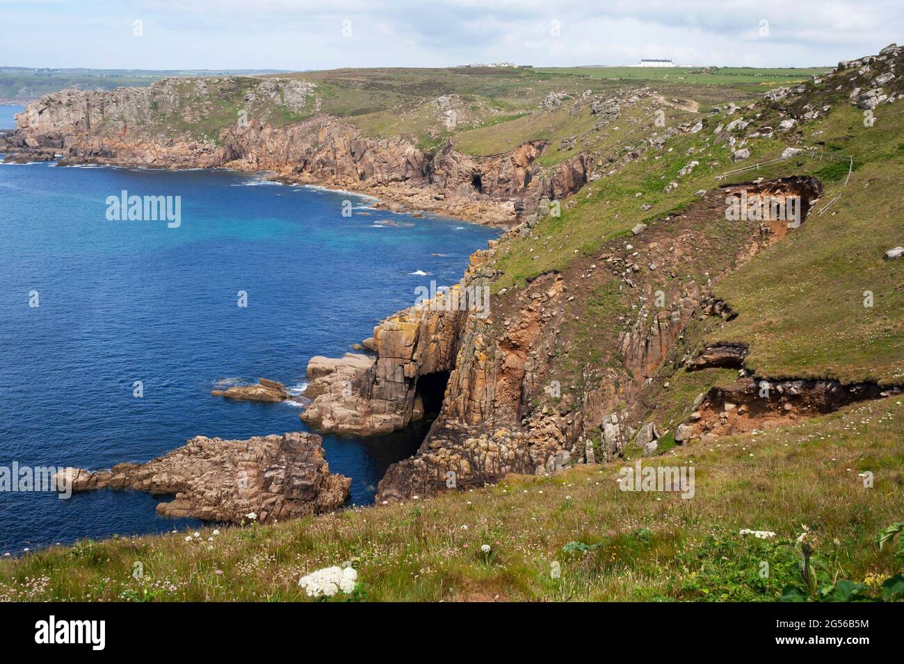 View of the Penwith Heritage Coast at Land's End, the westernmost point ...