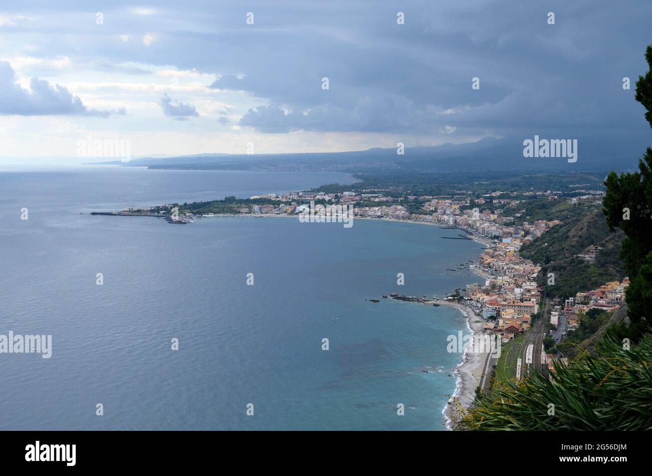 View of Giardini-Naxos resort, Sicily, Italy Stock Photo - Alamy