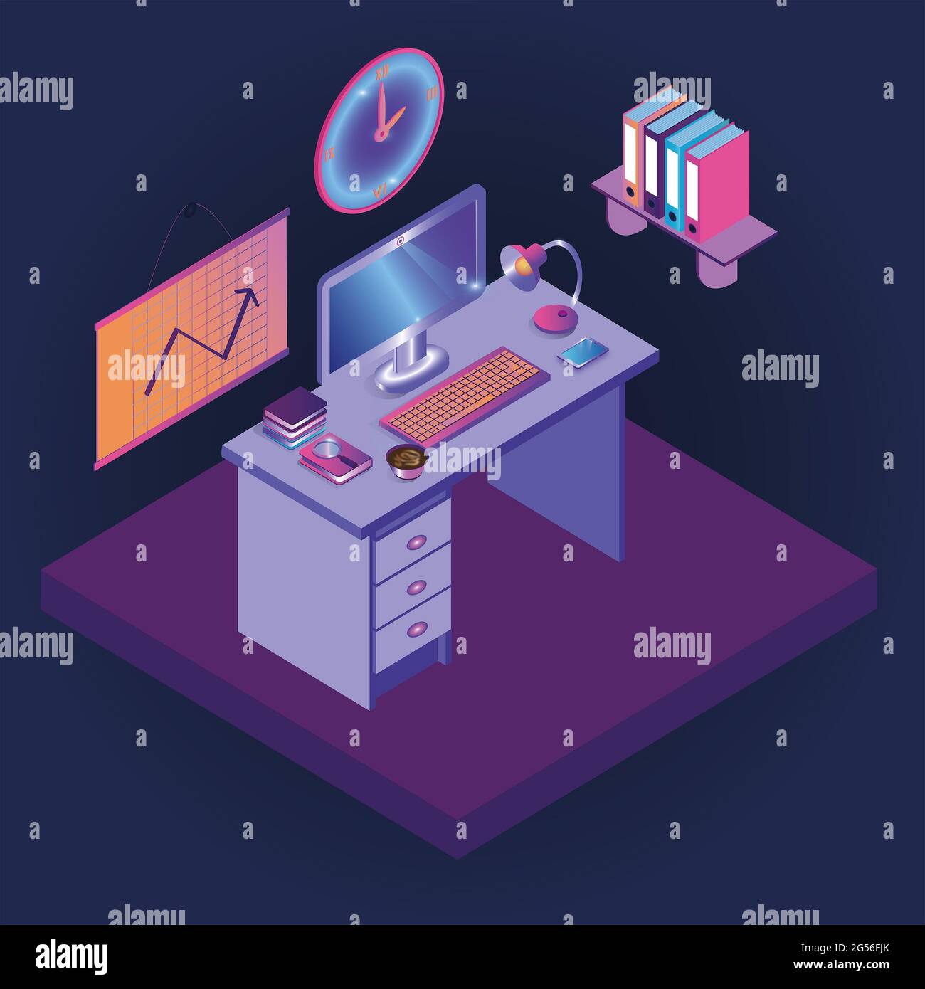 Desktop laptop graph lens illustration hi-res stock photography and ...